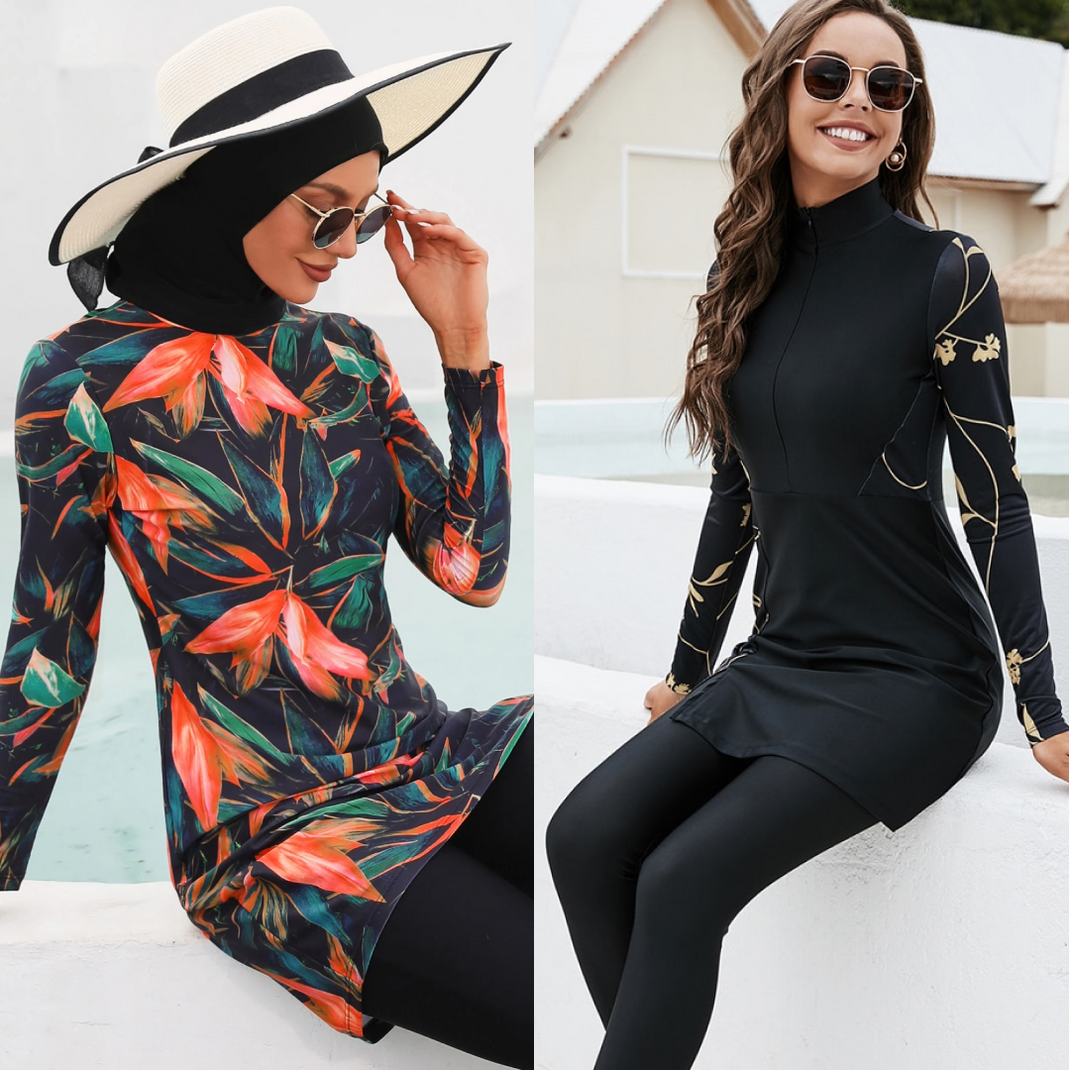 Burkini plage 3 pièces Nouha bleu - Miss Burkini